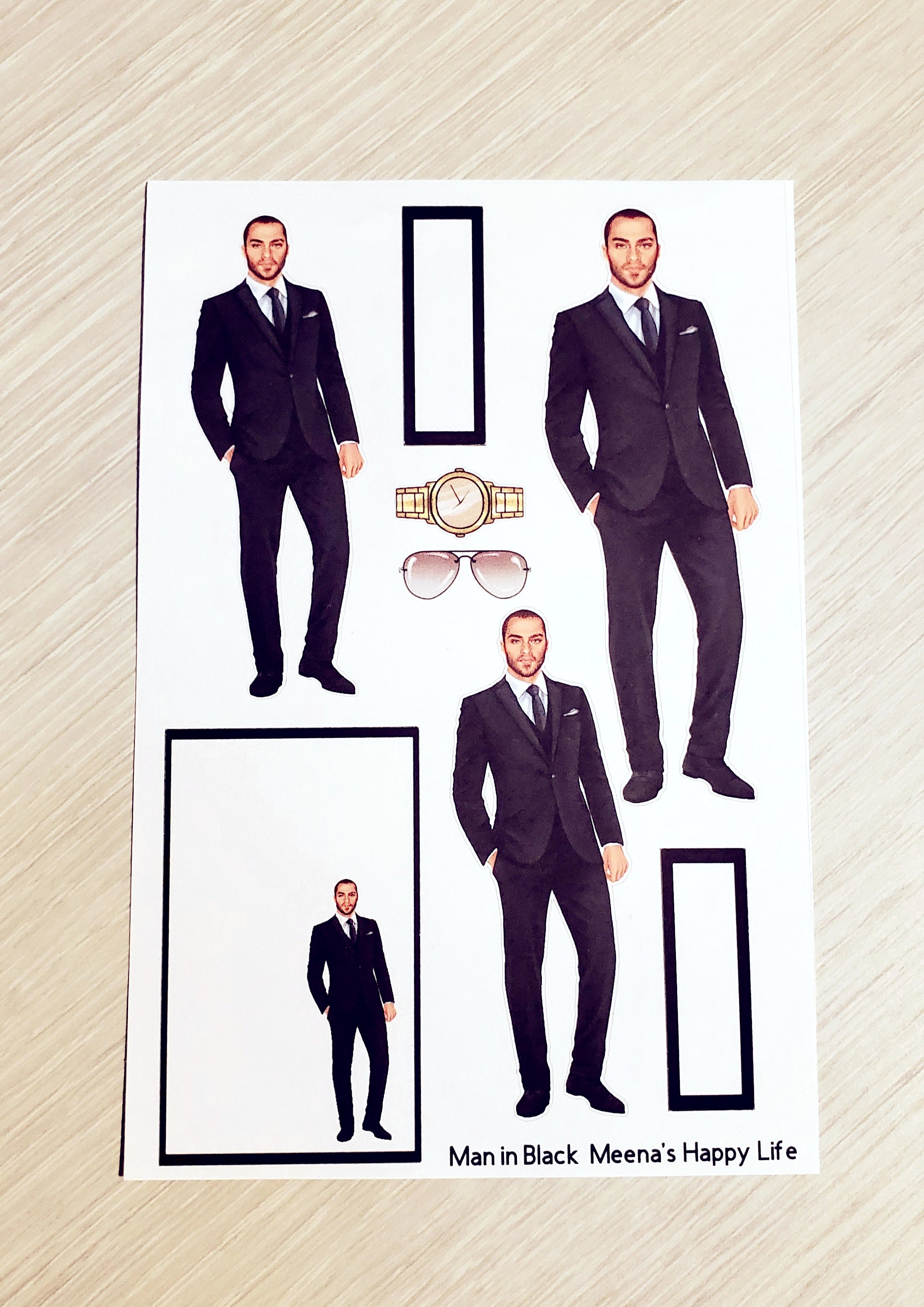 Men in Color Sticker Kit Man in Black African American Man | Etsy