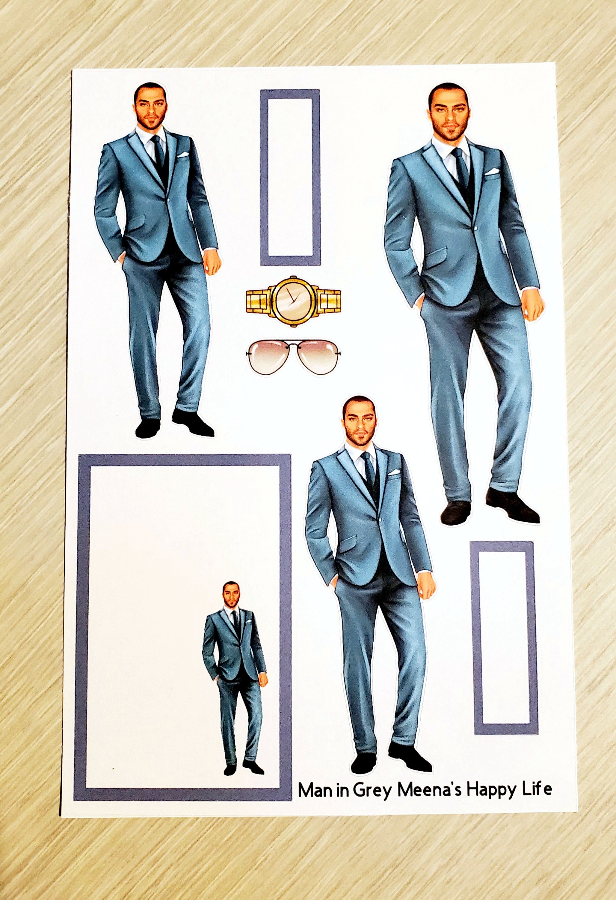 Men in Color Sticker Kit Man in Black African American Man | Etsy