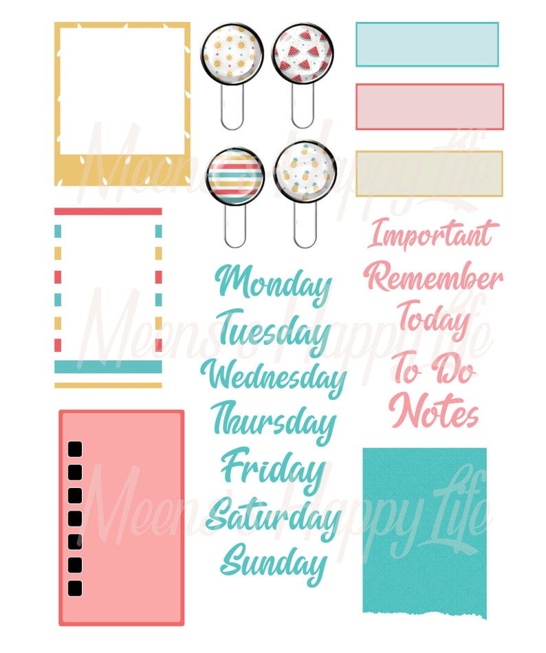 Printable Stickers Print and Cut Planner Stickers Cricut - Etsy
