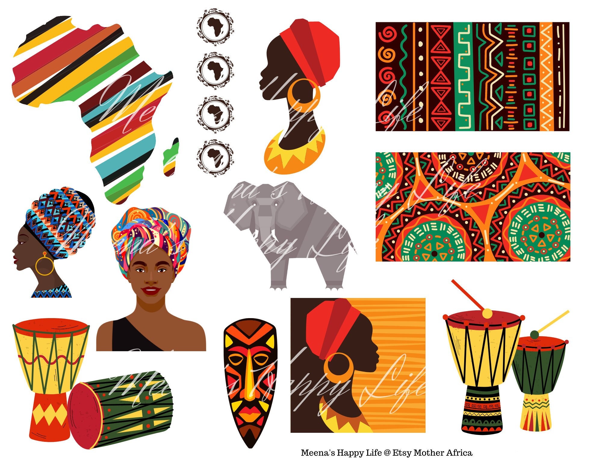 Mother Africa Printable Stickers, Printable Planner Stickers, African ...