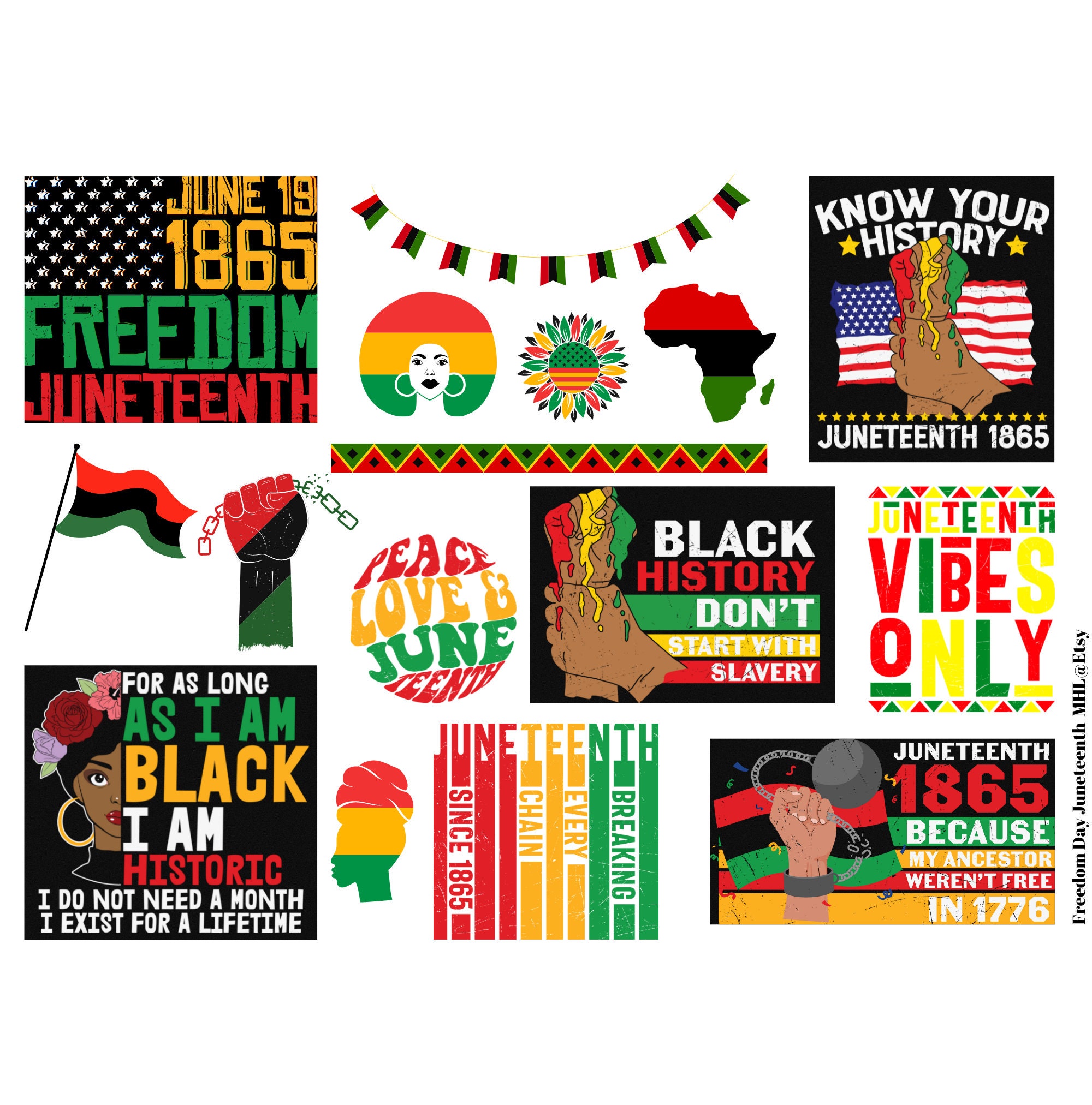 Freedom Day, Juneteenth Printable, Printable , Print and Cut, Journal ...