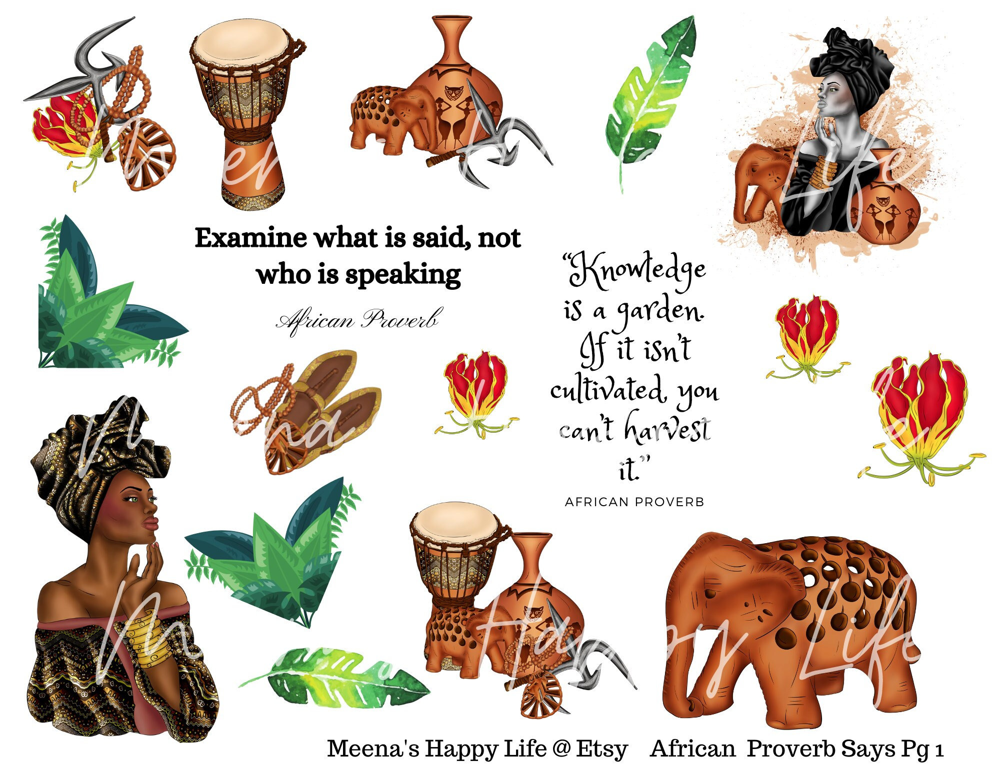 African Proverb Says Printable Stickers, Printable African Stickers ...