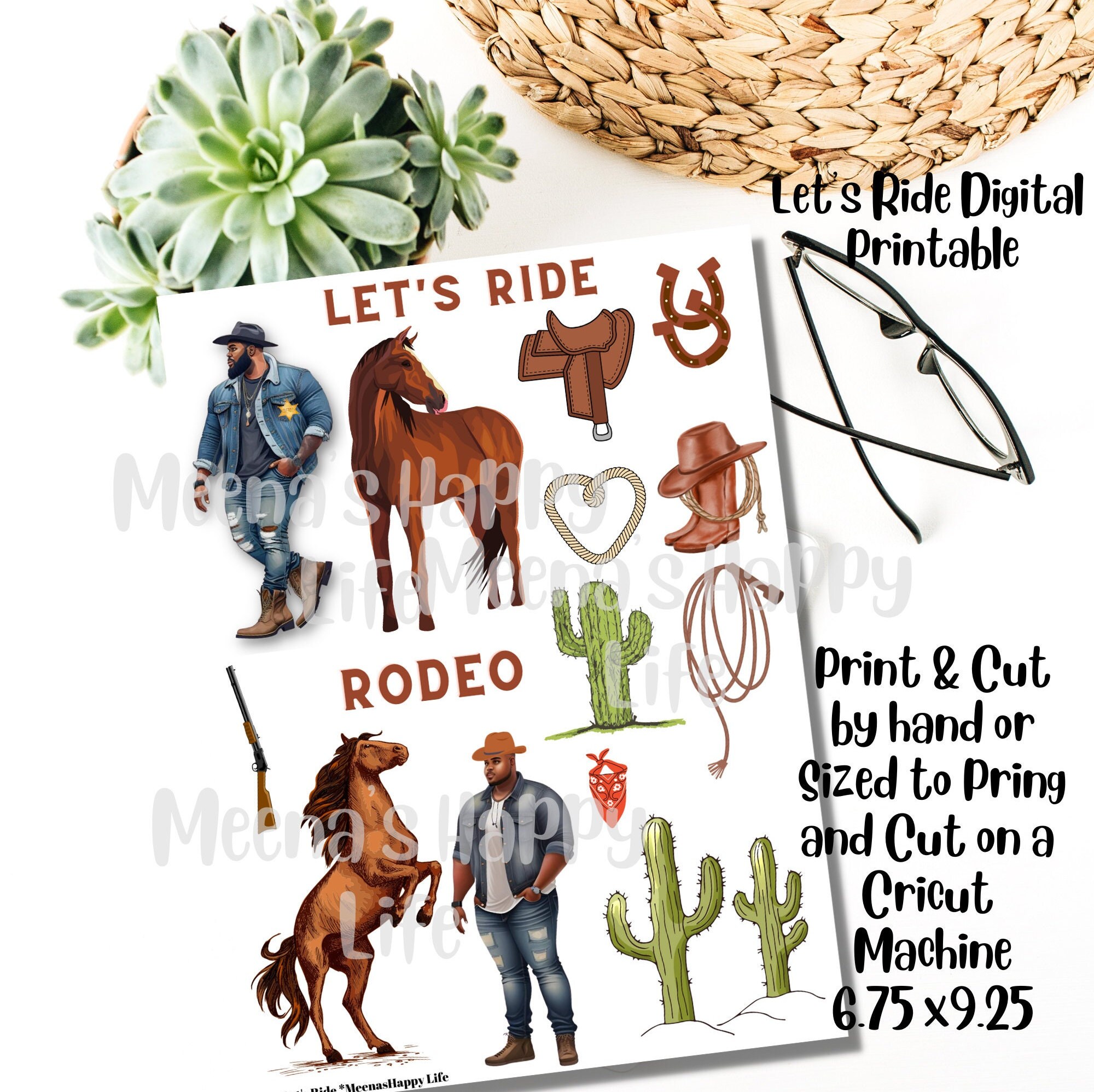 Digital Stickers, Printable Stickers, Let's Ride, Western Printable ...