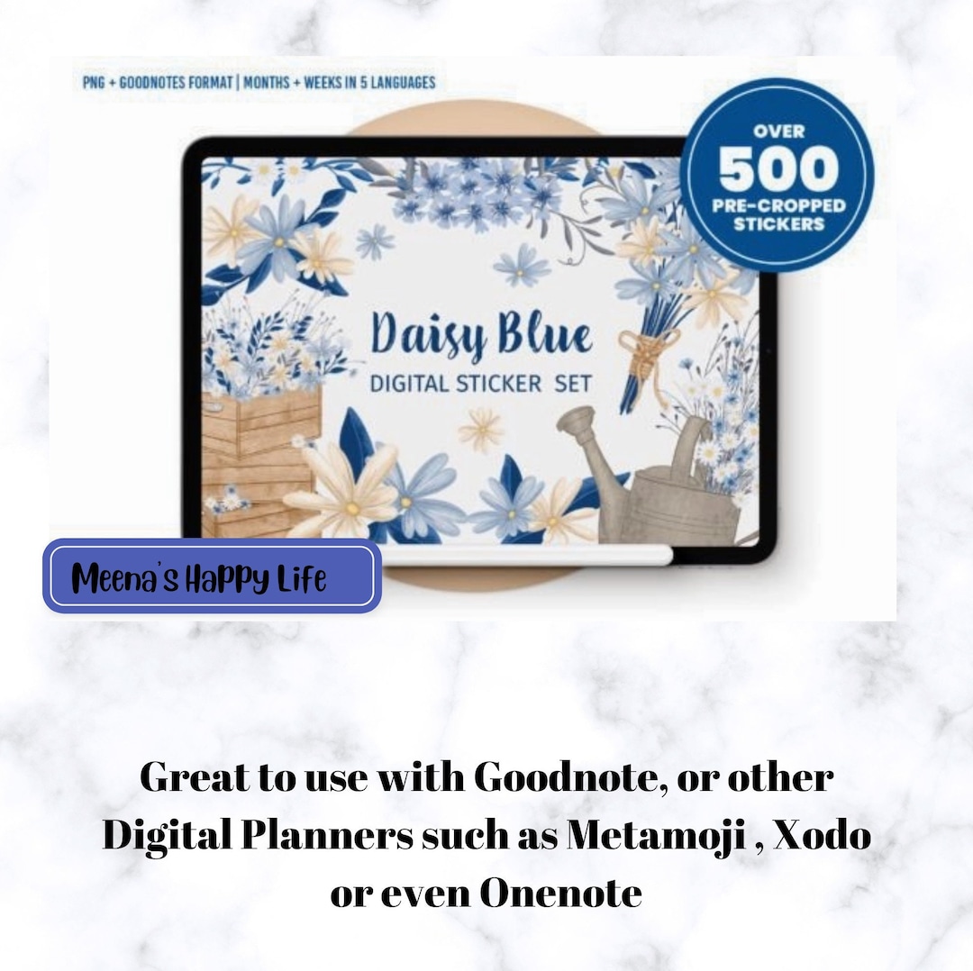 Digital Stickers, Daisy Blue , Digital Stickers, Planner Stickers ...