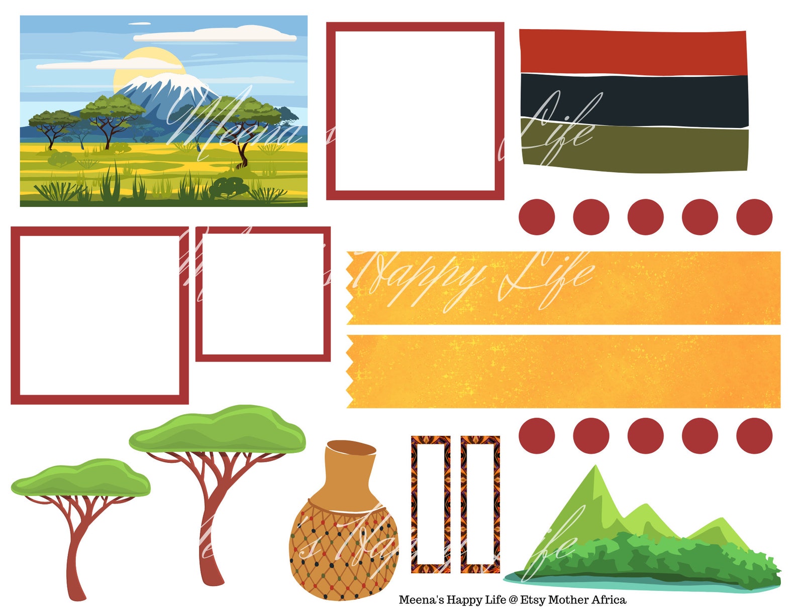 Mother Africa Printable Stickers, Printable Planner Stickers, African ...