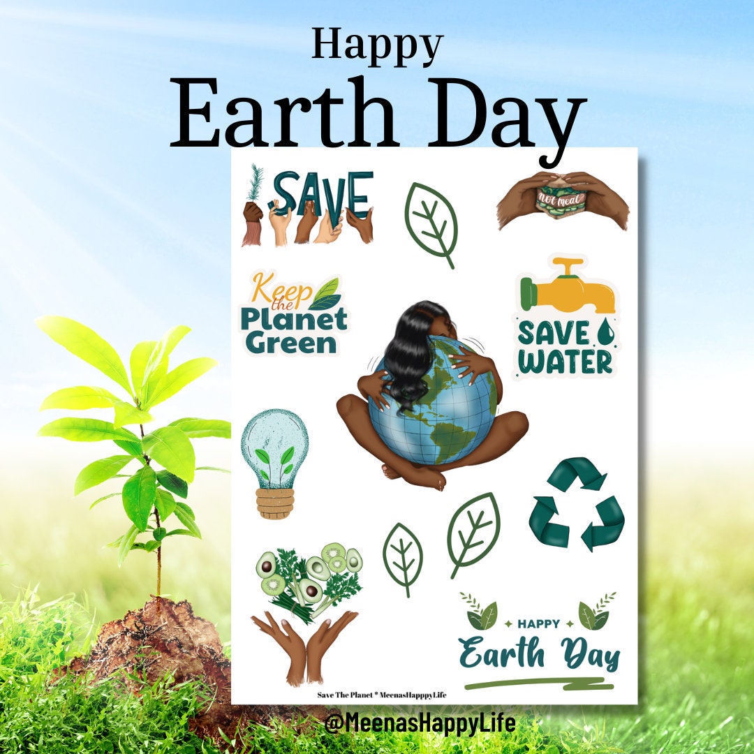 Earth Day, Save the Planet, Planner Stickers, Digital Stickers ...