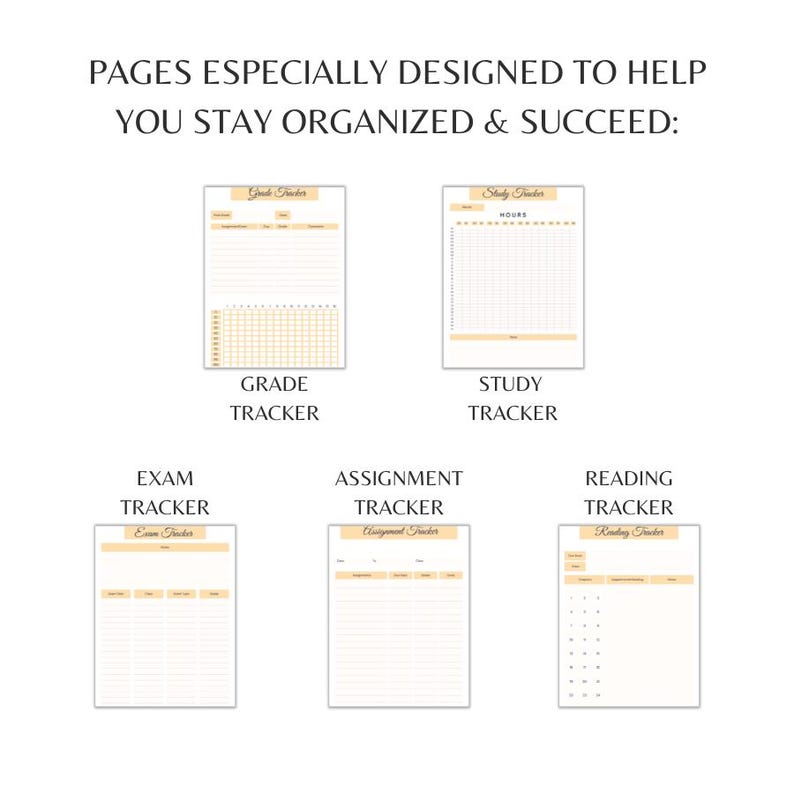 School, Student Planner, Printable, Digital File, Monthly Tasks, Class ...