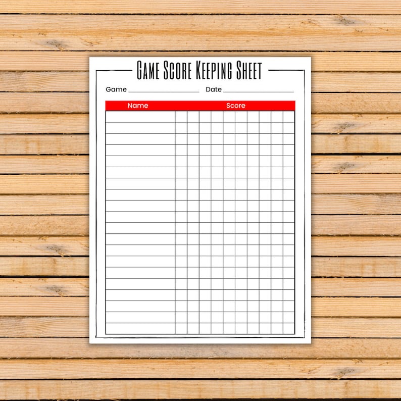Printable Game Score Keeping Sheet | Score Cards | Family Game Night ...