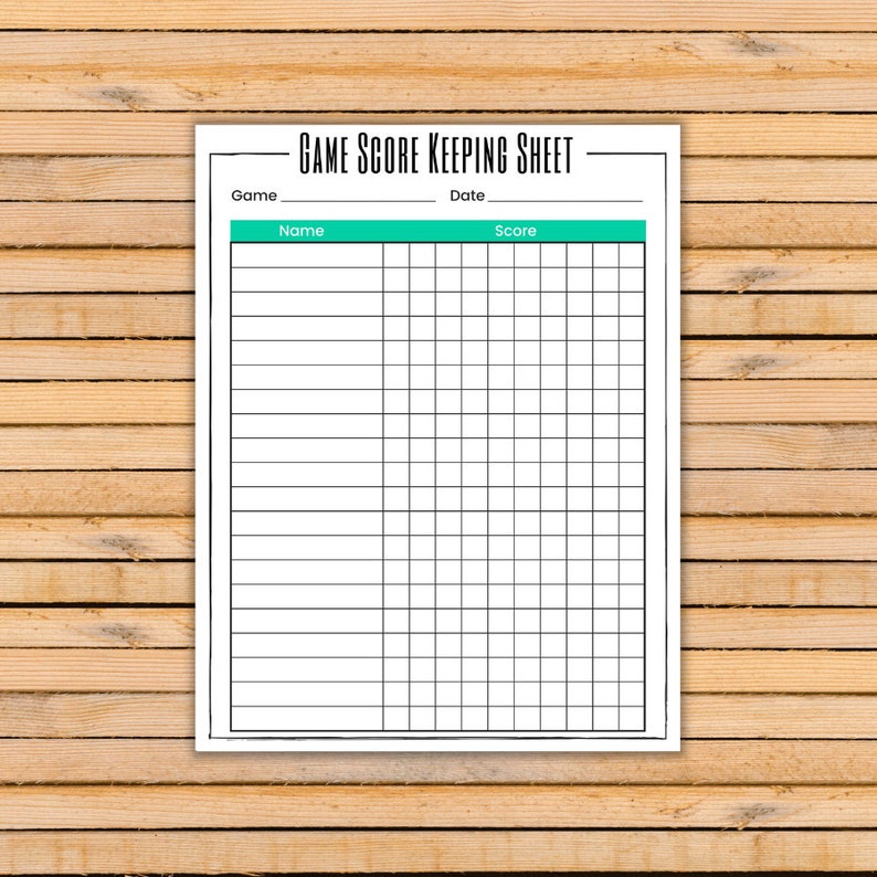 Printable Game Score Keeping Sheet | Score Cards | Family Game Night ...