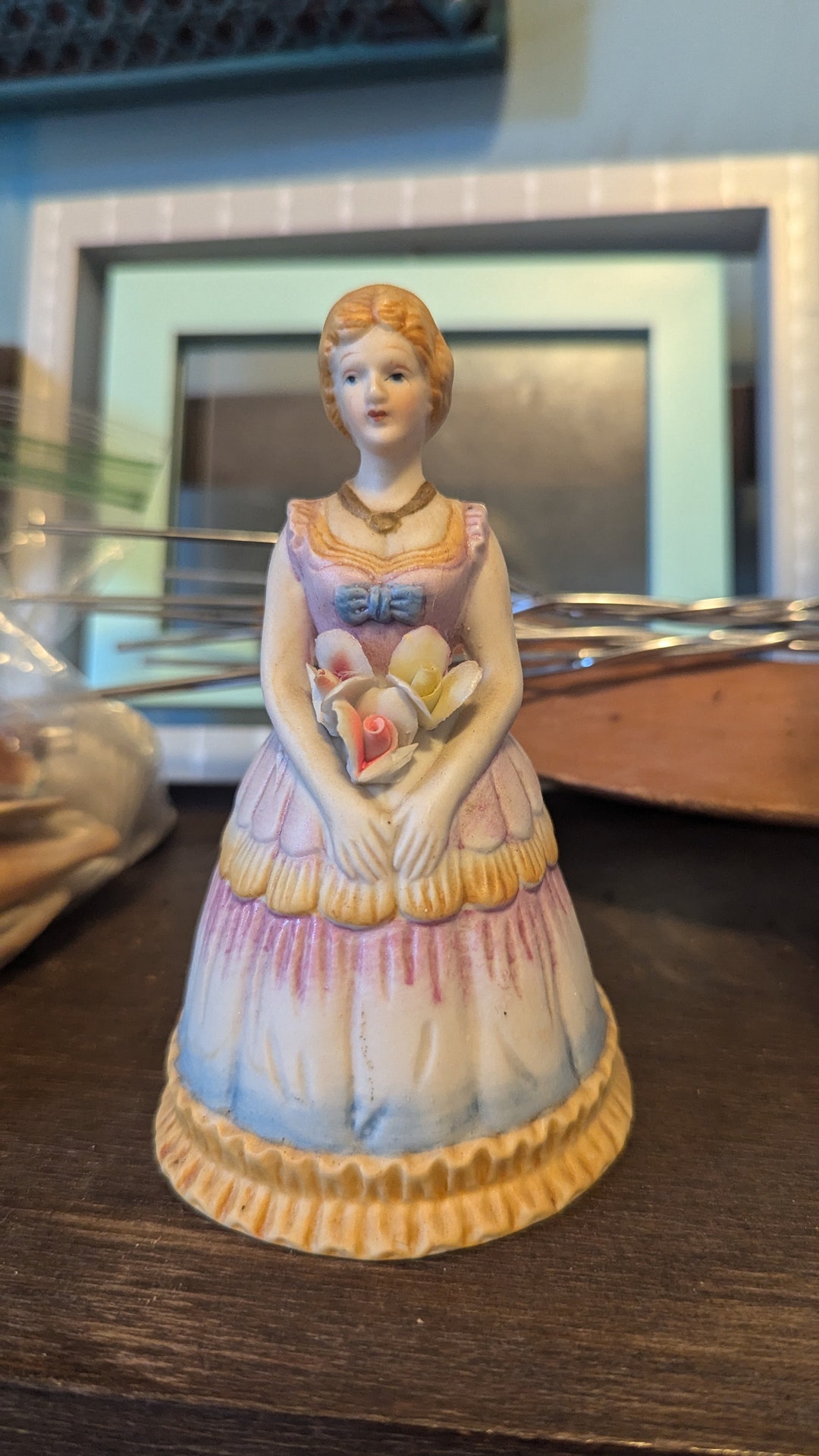 Porcelain Bell Girl Figure - Etsy