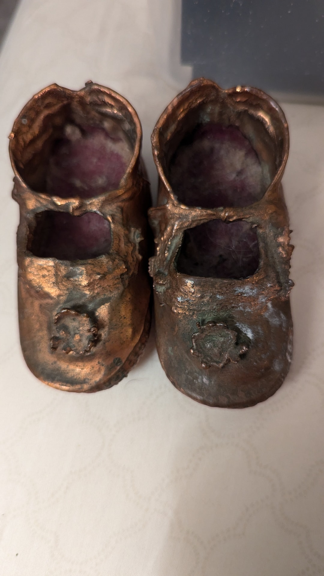 Vintage Bronzed Baby Shoes - Etsy