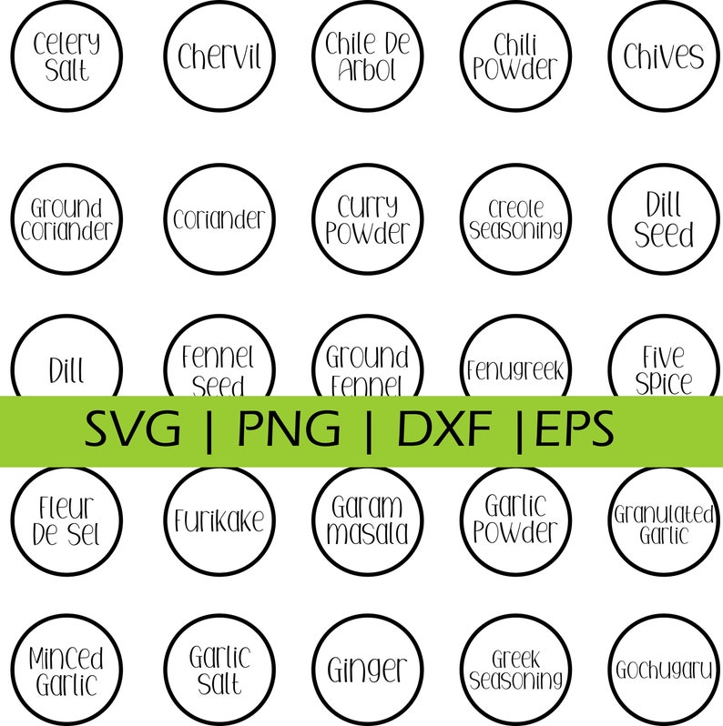 104 Spice Jar Labels SVG| IKEA Spice Jar Labels | Spice Jar Svg | Jar ...