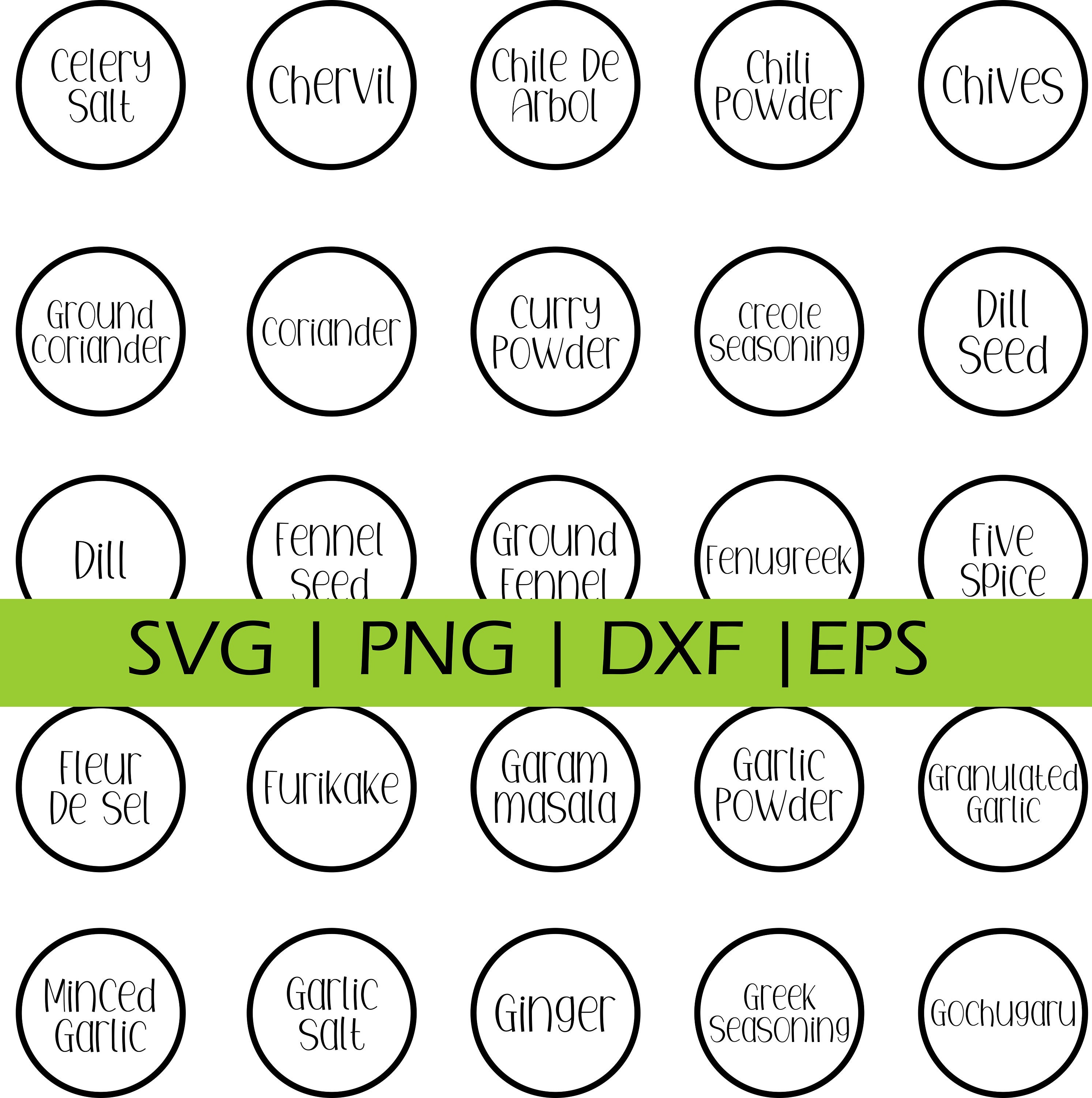 104 Spice Jar Labels SVG| IKEA Spice Jar Labels | Spice Jar Svg | Jar ...