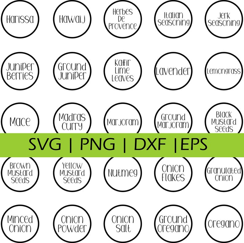 104 Spice Jar Labels SVG| IKEA Spice Jar Labels | Spice Jar Svg | Jar ...