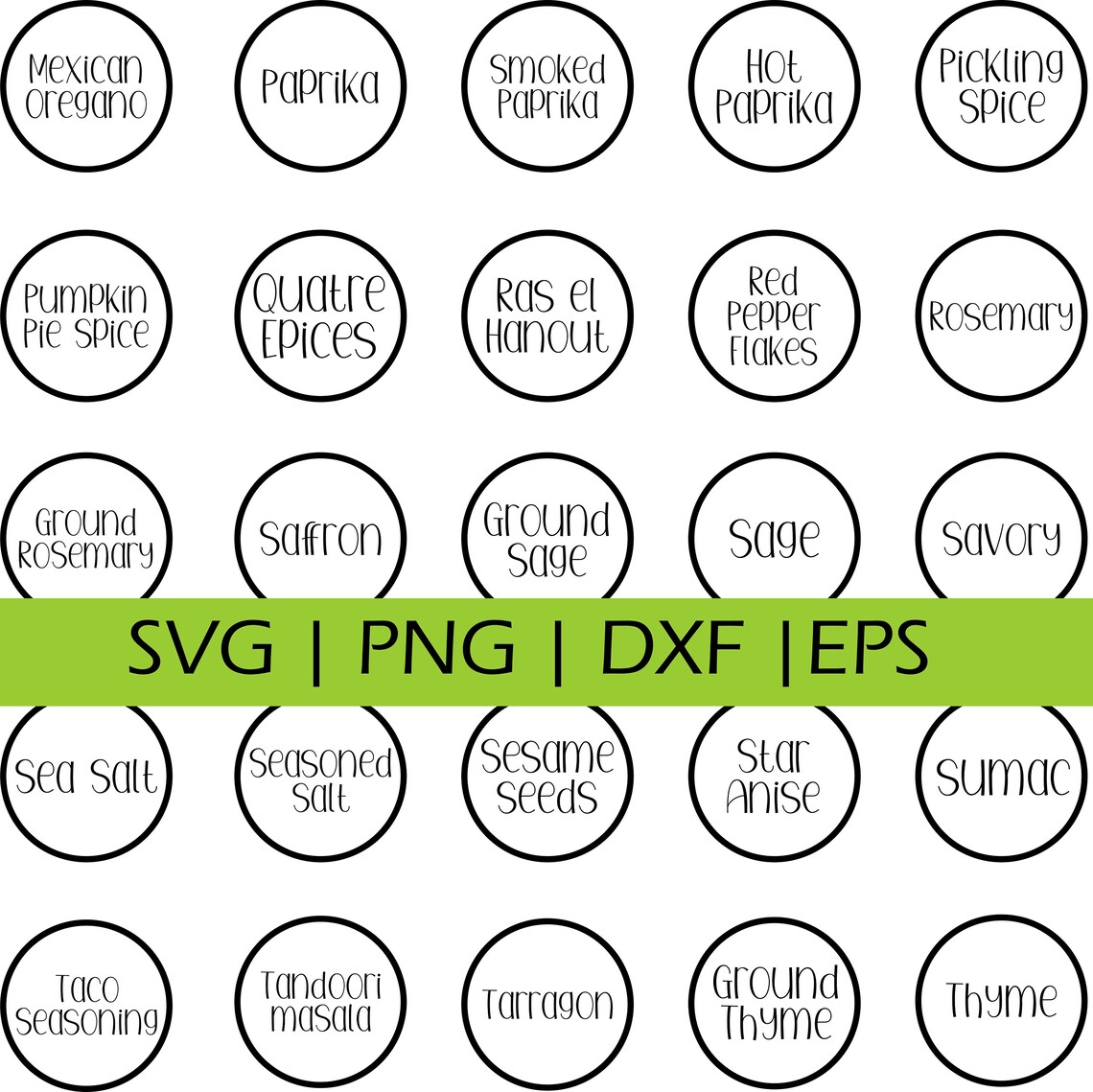 104 Spice Jar Labels SVG: DIY Pantry Organization (digital Download) - Etsy