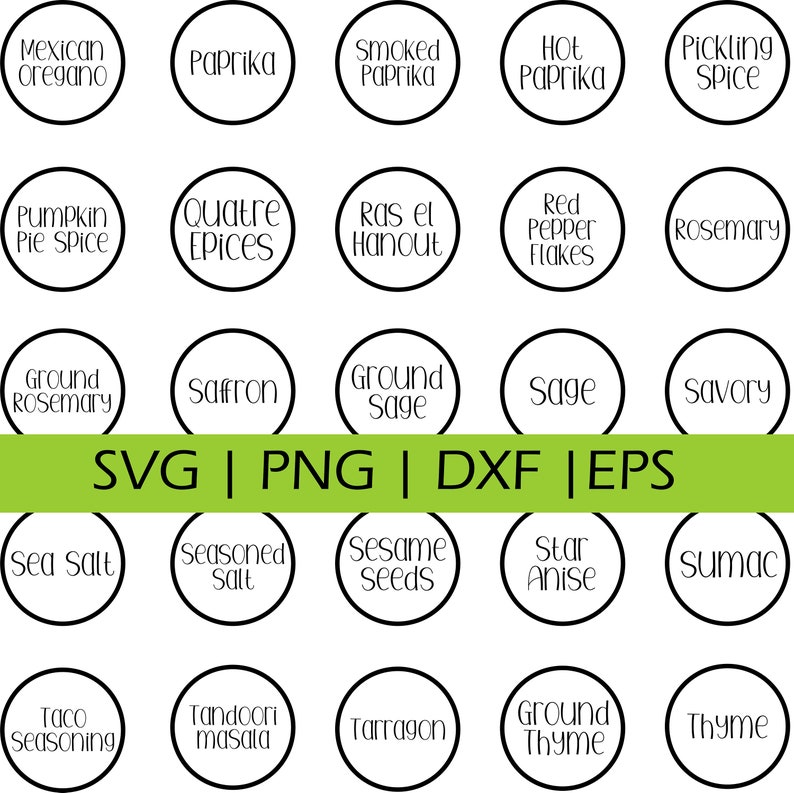 104 Spice Jar Labels SVG| IKEA Spice Jar Labels | Spice Jar Svg | Jar ...
