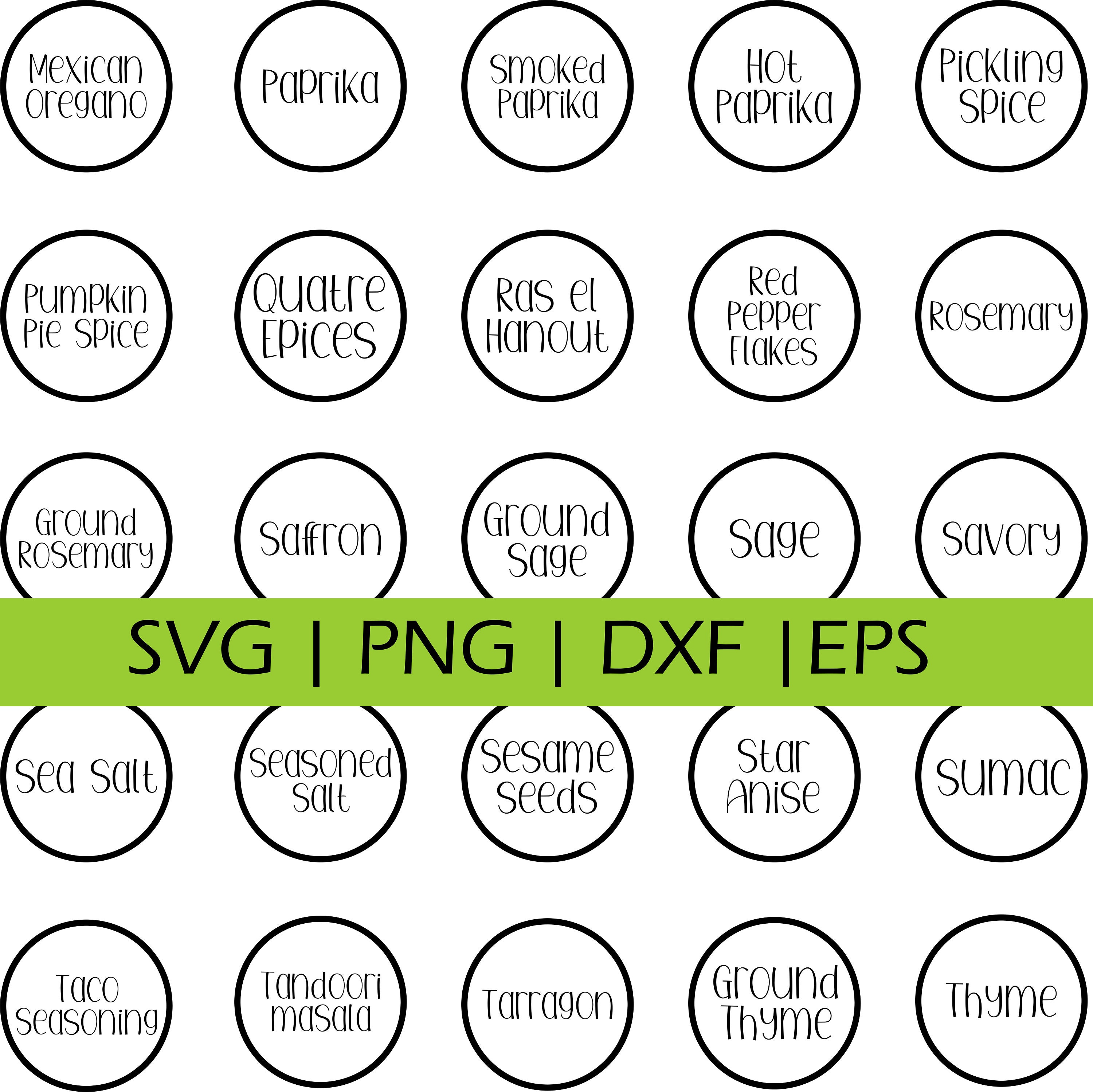 104 Spice Jar Labels SVG| IKEA Spice Jar Labels | Spice Jar Svg | Jar ...