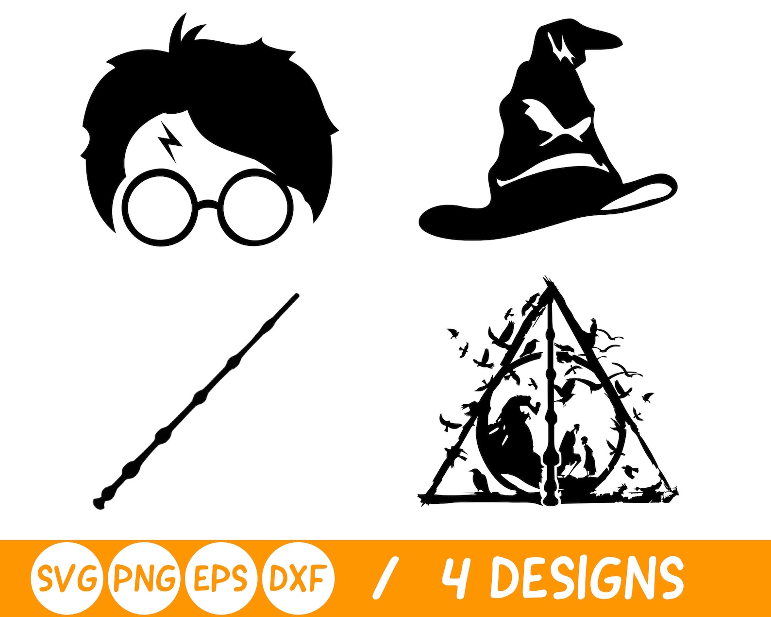 Harry Potter SVG Bundle Files Tri chapeau SVG Harry Potter | Etsy