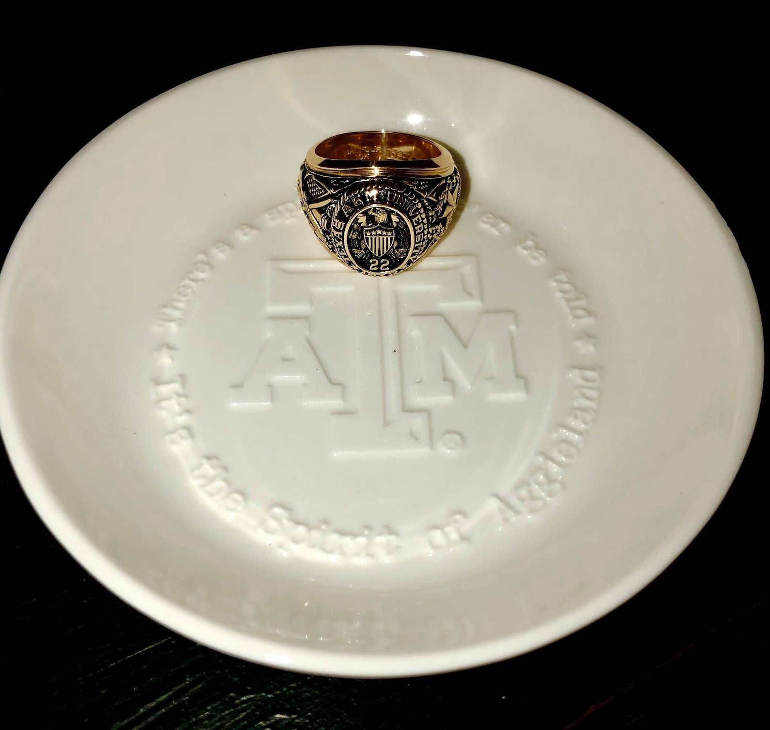 Texas A&M Ring Tray | EMBOSSED With Spirit of Aggieland Words ...