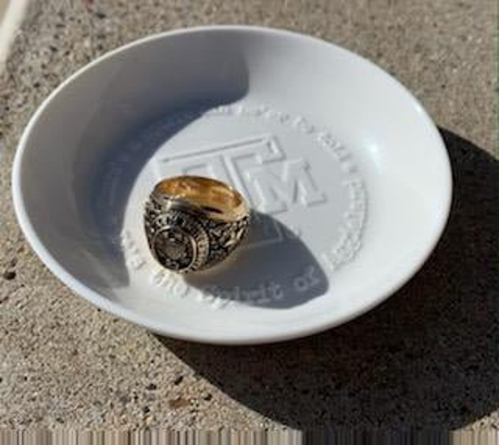 Texas A&M Ring Tray | EMBOSSED With Spirit of Aggieland Words ...