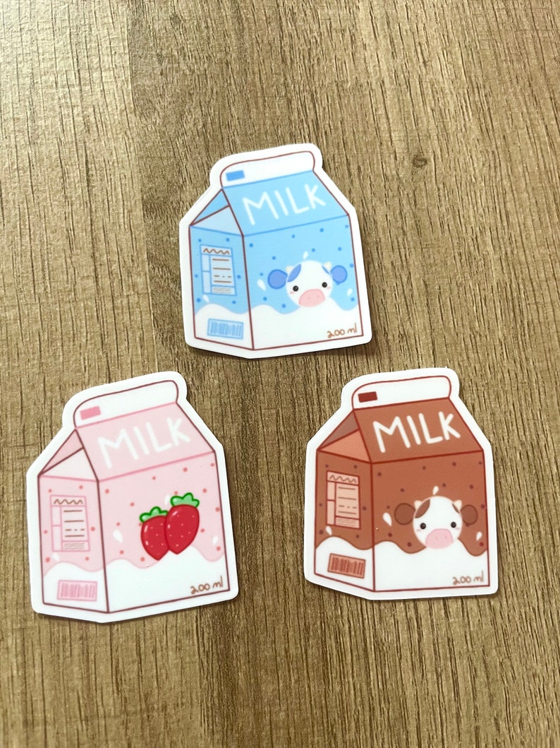 Milk Carton Vinyl Die-cut Stickers 3 Pcs. - Etsy