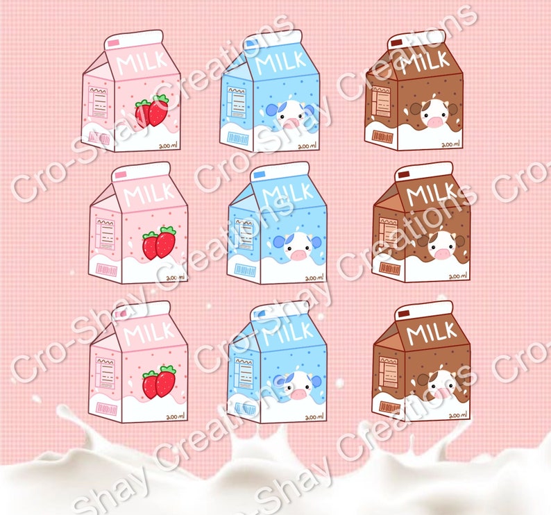 Milk Carton Vinyl Die-cut Stickers 3 Pcs. - Etsy
