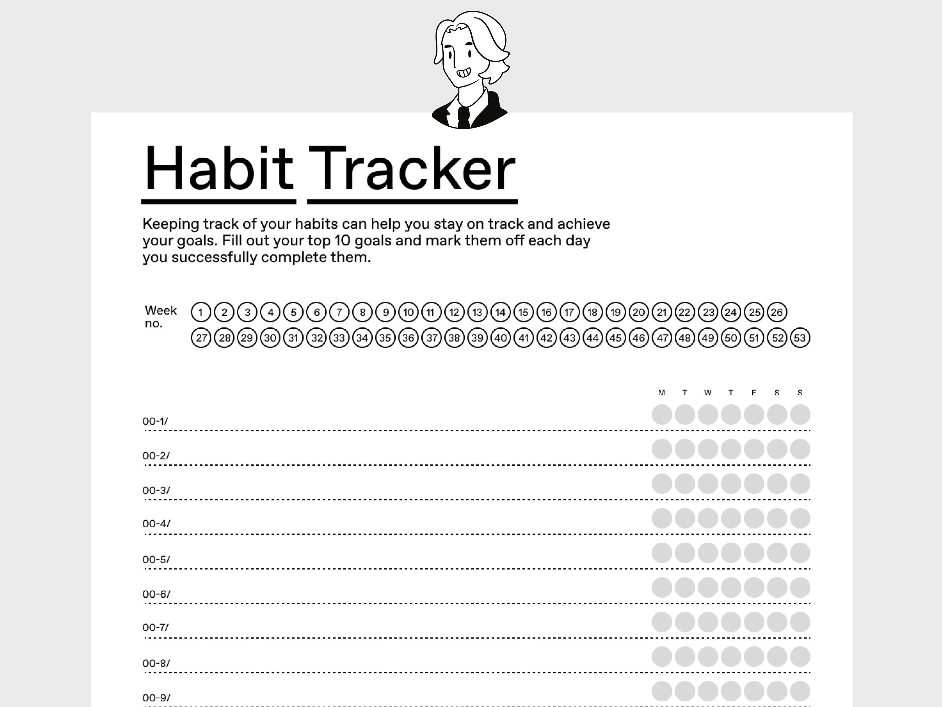 Weekly Habit Tracker Printable, Habit Tracker Template, Digital Habit ...