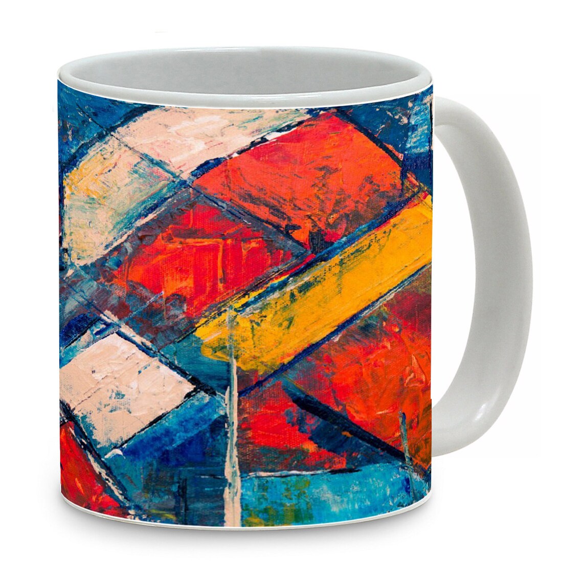 Abstract Art Mug Featuring a Beautiful Brushstrokes Designs in a ...