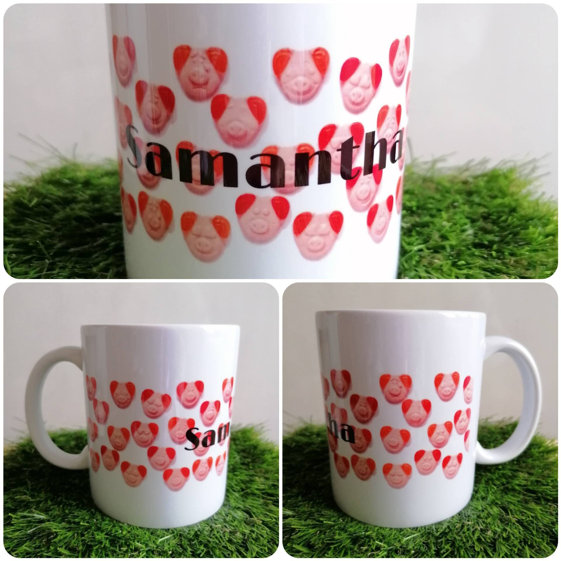 Glass mug Hot drink Personalised mug Percy Pig Percy Pig Glass Mug ...