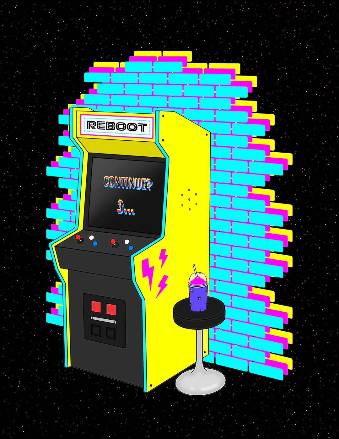 Astral Arcade Cabinet Art Print Poster 8.5 X 11 - Etsy
