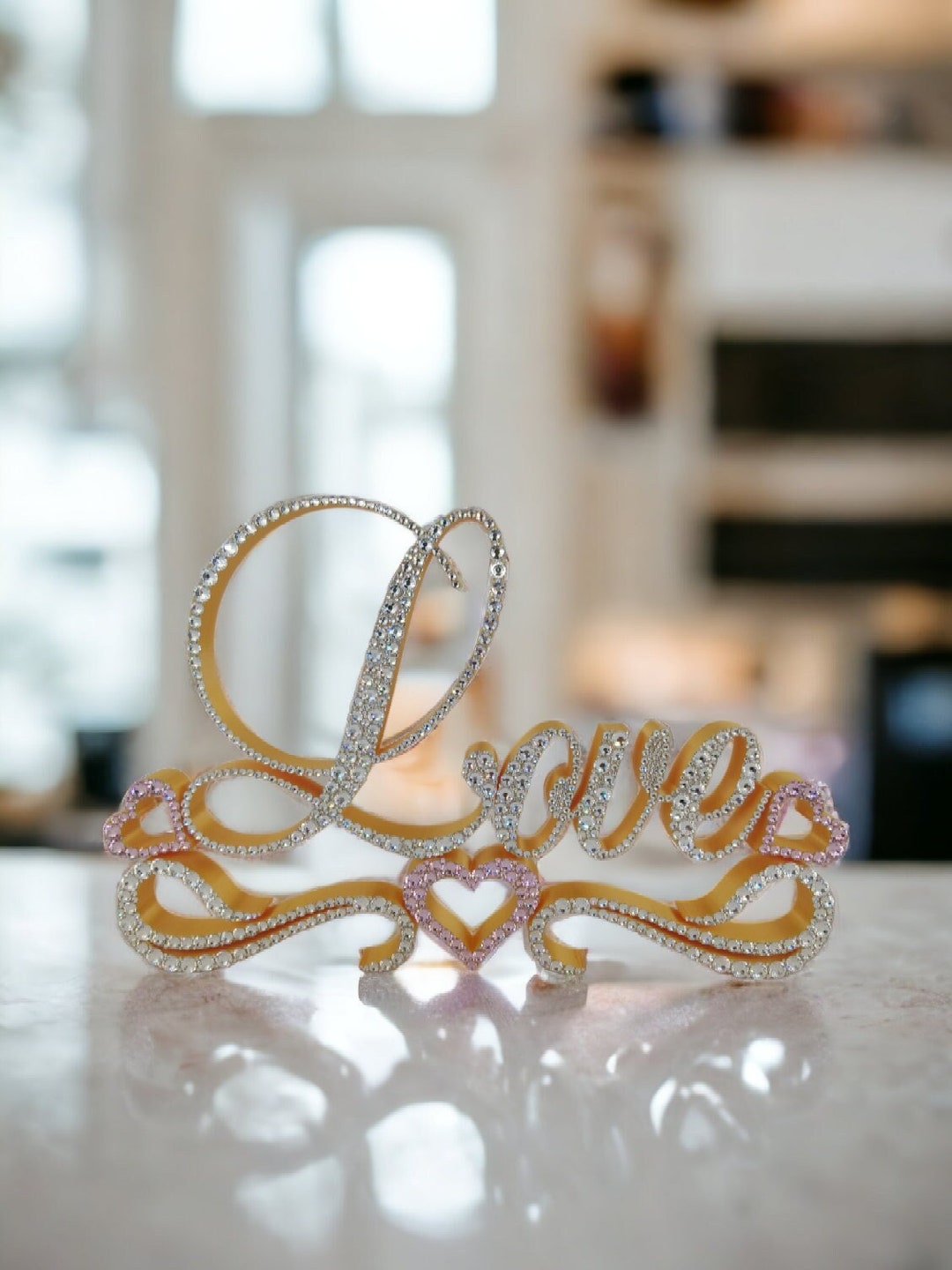 Rhinestones Sign Love Wedding Bling Home Decor Sparkle Couple Best ...