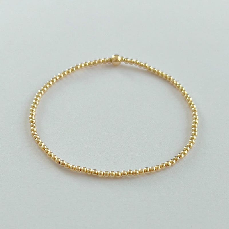 2mm Gold Beaded Bracelet - Etsy