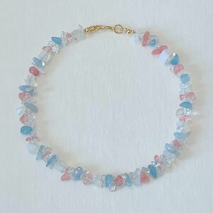 Cotton Candy Crystal Chip Gemstone Necklace Boho Healing - Etsy