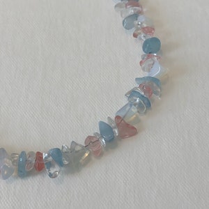 Cotton Candy Crystal Chip Gemstone Necklace Boho Healing - Etsy