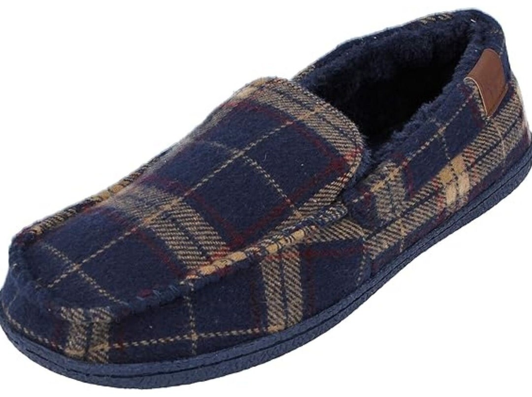 Men's Winter Slippers, Faux Suede House Shoes, Men's Non Slip Soles ...