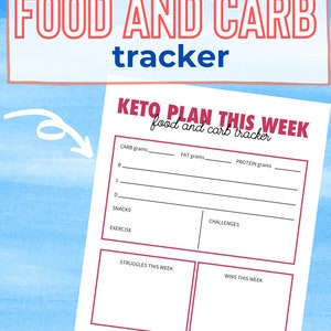 Keto Meal Plan Printable, Keto Food Tracker, Keto Carb Tracker ...