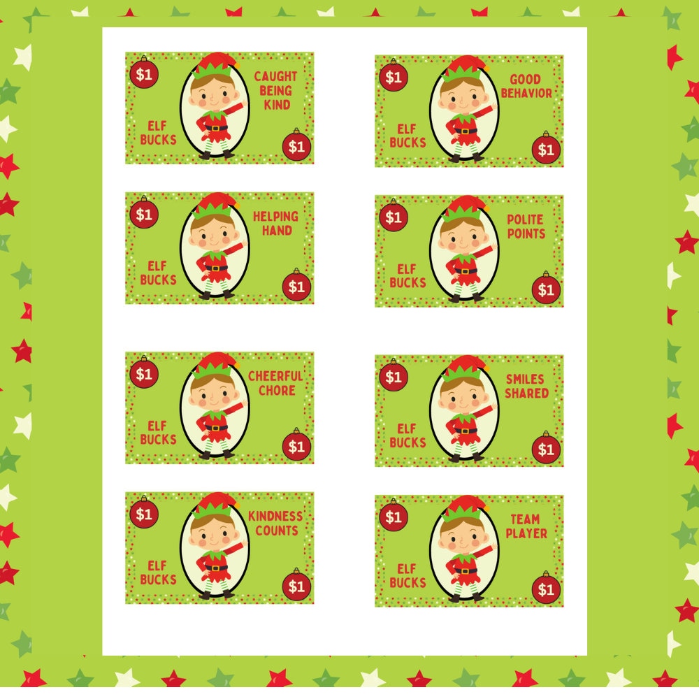 Good Behavior Elf Bucks- Elf Dollars - Elf Money - Elf Dollar - 4 Pages ...