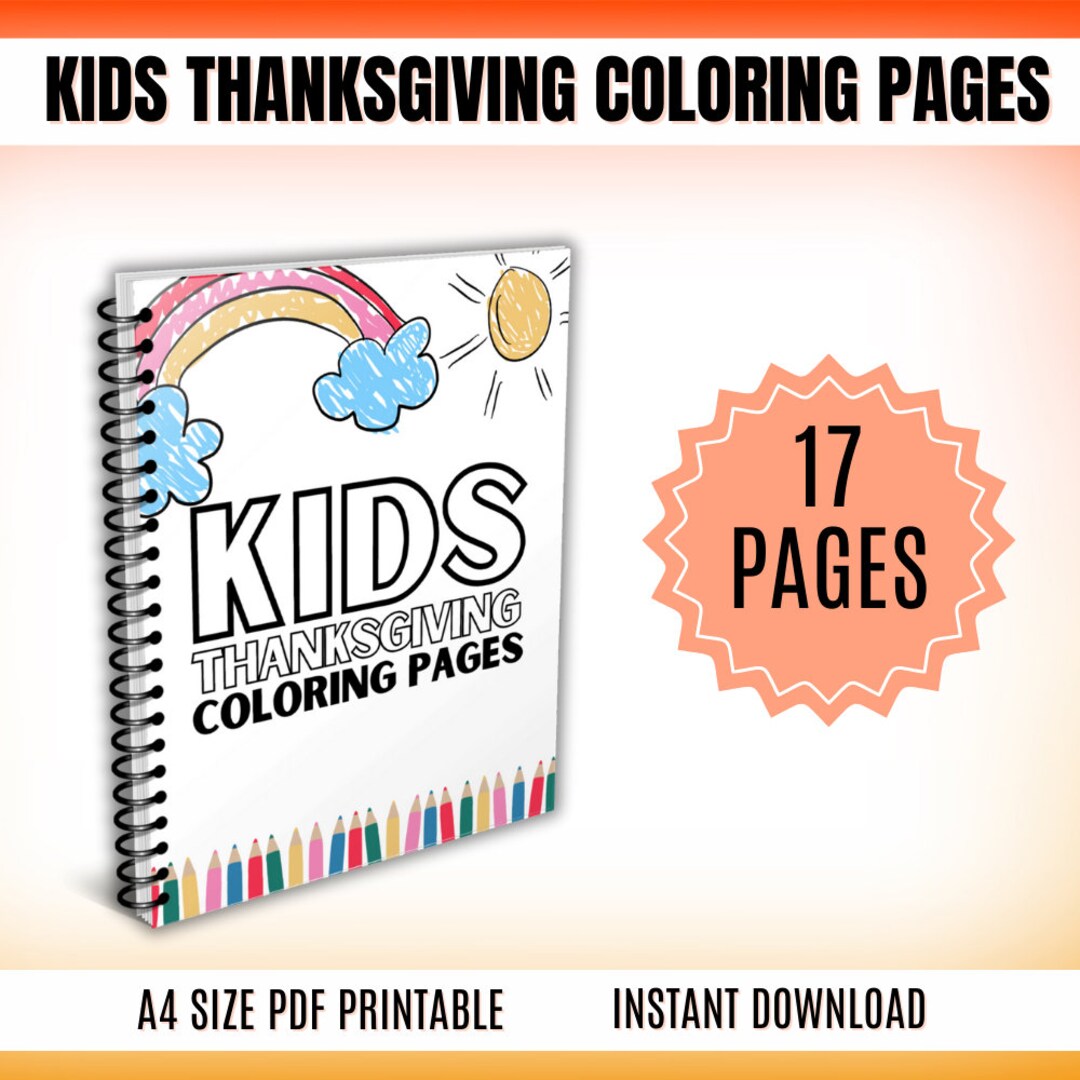 17 Thanksgiving Kids Coloring Pages - Printable Activity Book, Turkey ...
