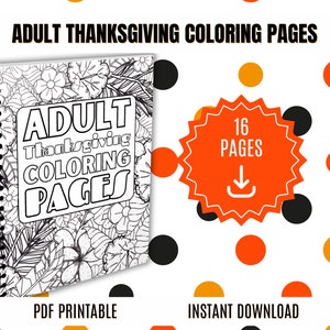 Printable Thanksgiving Coloring Book for Adults - 16 Relaxing Holiday ...