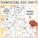 7 Thanksgiving Craft Printables for Kids DIY Holiday Activity Set, Easy ...