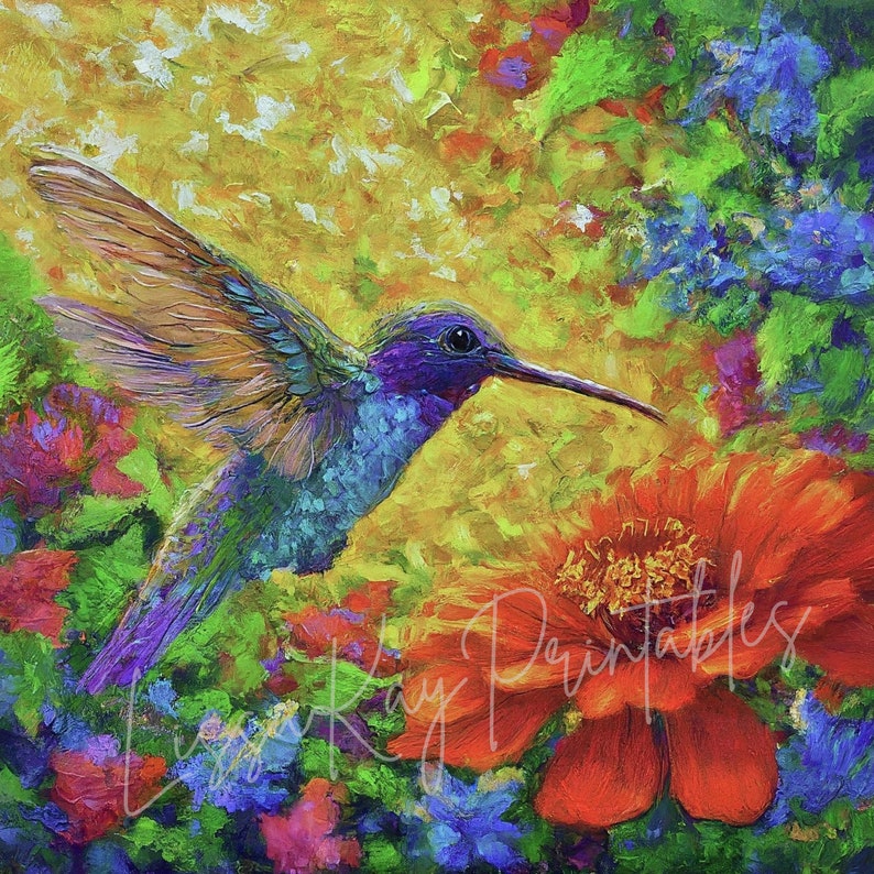 20+ Hummingbird Digital Art Prints (square): Vibrant Nature-inspired ...