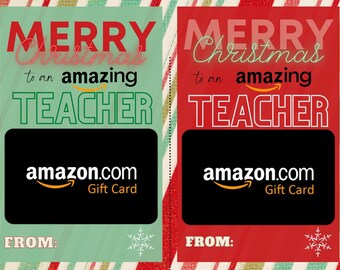 Teacher Christmas Card Printable | Etsy