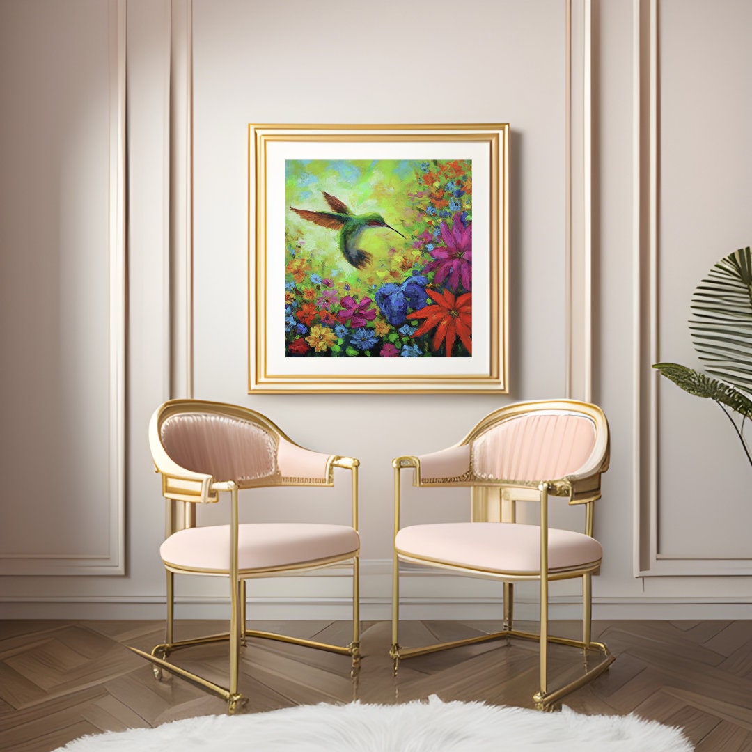 20+ Hummingbird Digital Art Prints (square): Vibrant Nature-inspired ...