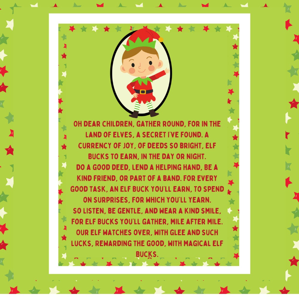 Good Behavior Elf Bucks- Elf Dollars - Elf Money - Elf Dollar - 4 Pages ...