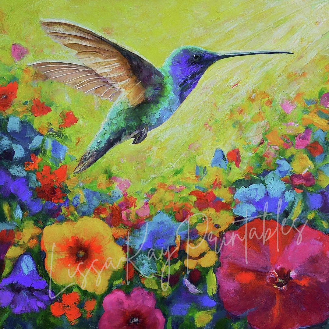 20+ Hummingbird Digital Art Prints (square): Vibrant Nature-inspired ...
