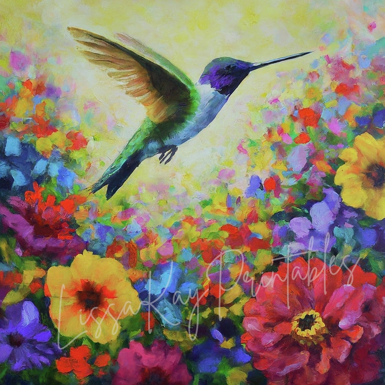 20+ Hummingbird Digital Art Prints (square): Vibrant Nature-inspired ...