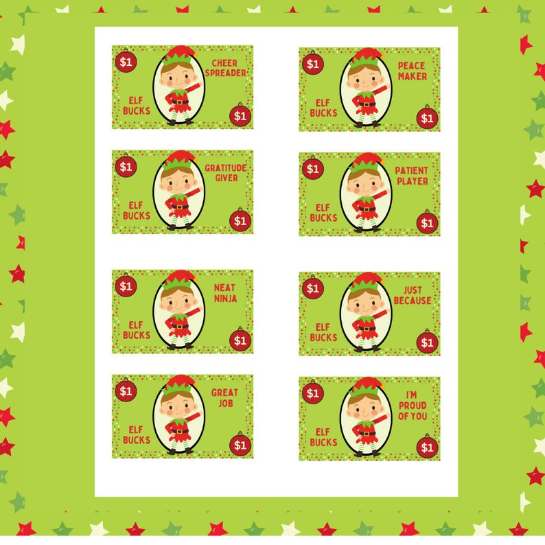 Good Behavior Elf Bucks- Elf Dollars - Elf Money - Elf Dollar - 4 Pages ...