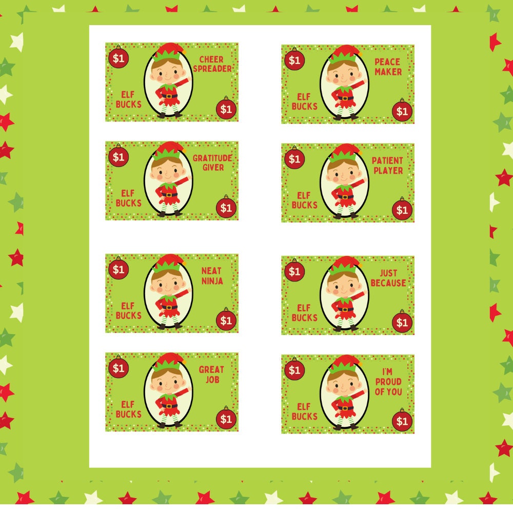 Good Behavior Elf Bucks- Elf Dollars - Elf Money - Elf Dollar - 4 Pages ...