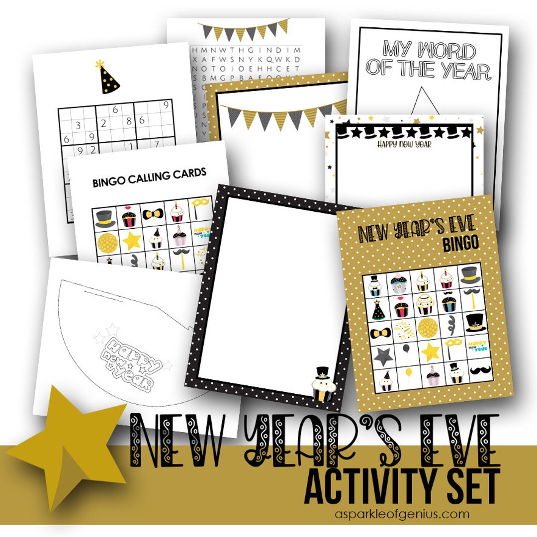 New Years Eve Bundle, New Years Eve Bingo, New Years Word Search, New ...