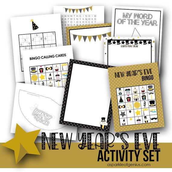 New Years Eve Bundle New Years Eve Bingo New Years Word | Etsy